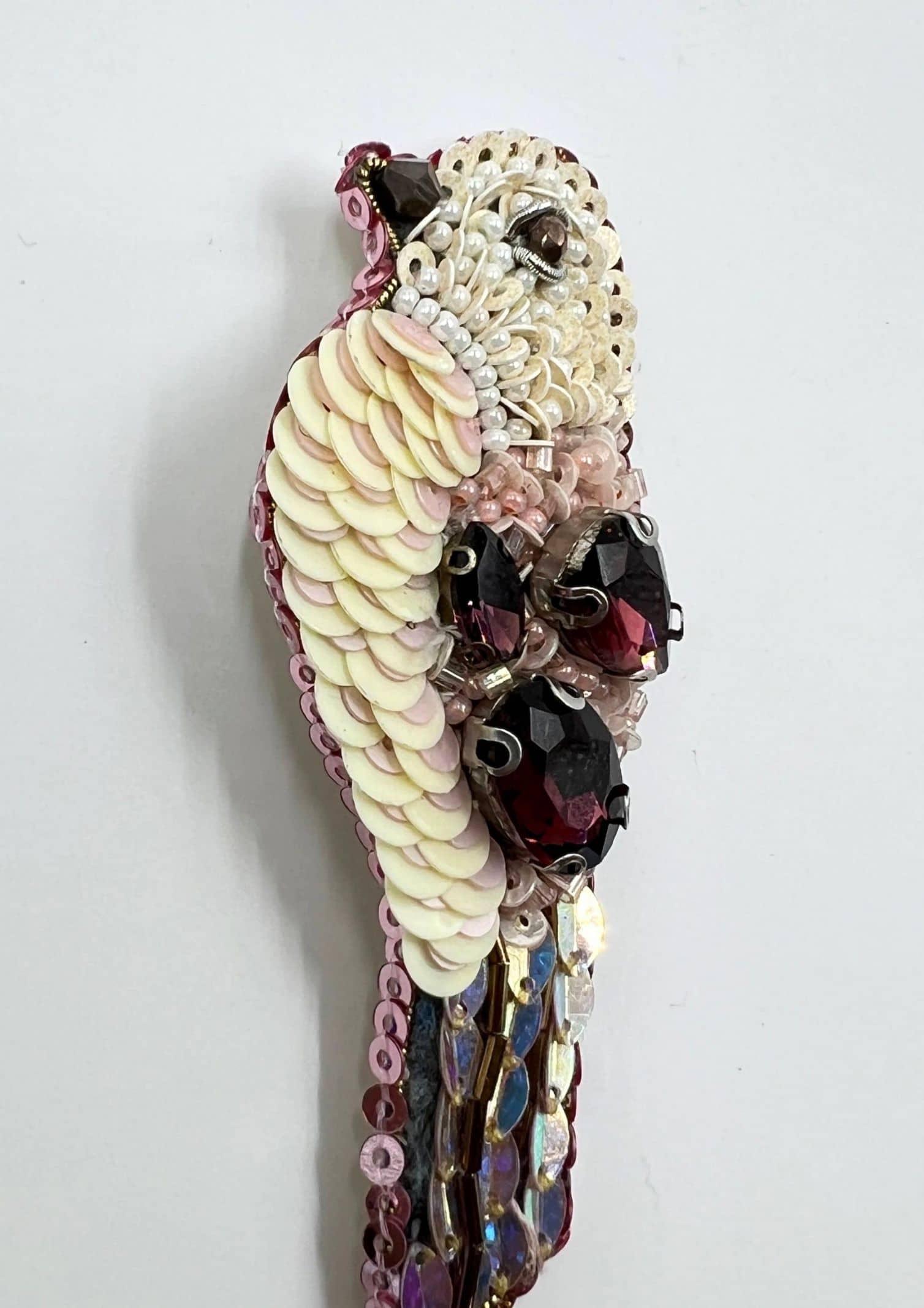 White Stone Moth Brooch - GetEthnic