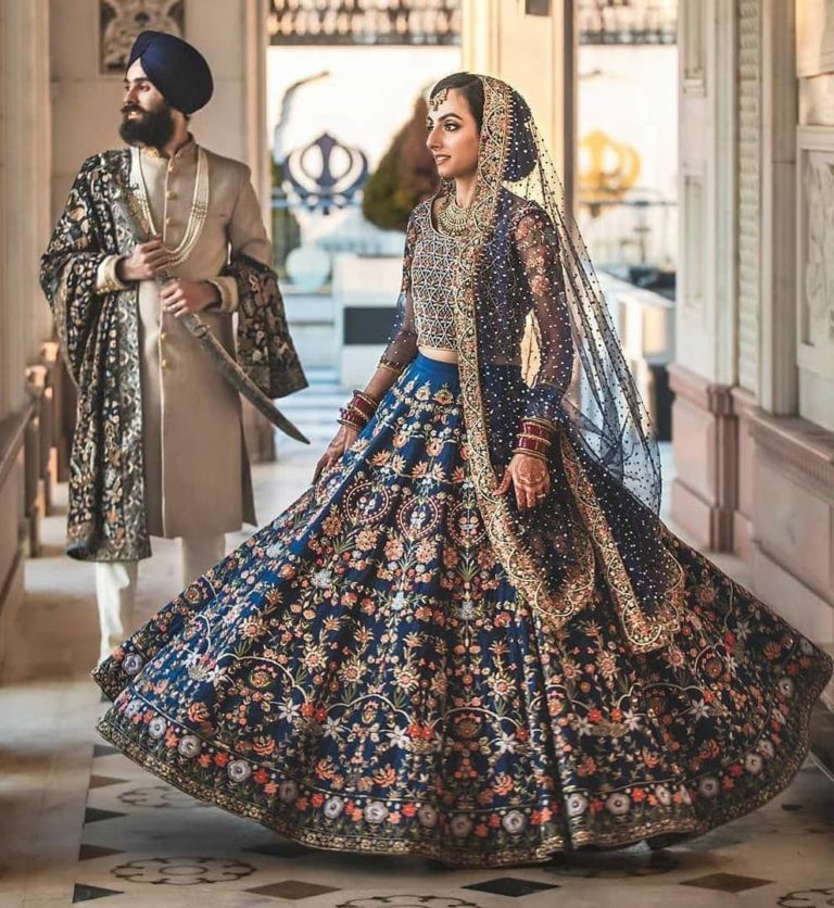 55 Blue Bridal Lehenga - Bride in Blue - Wedding | Reception | Fusion