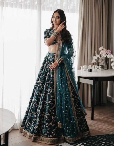 55 Blue Bridal Lehenga - Bride in Blue - Wedding | Reception | Fusion